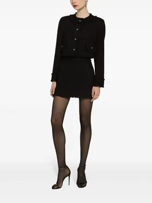 Dolce & Gabbana Cropped Tweed Jacket - Black