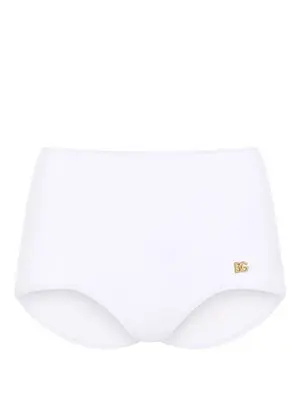 Dolce & Gabbana Logo-appliqué Bikini Bottom - White