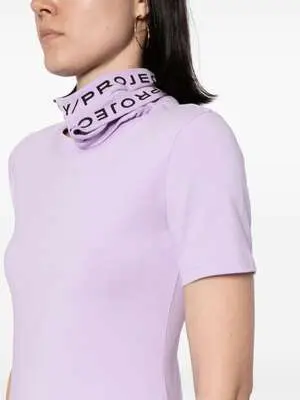 Y/project Logo-print Collar Jersey T-shirt - Purple