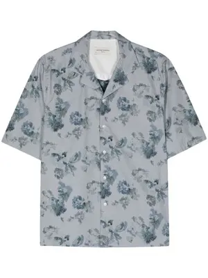 Officine Générale Floral-print Cotton Shirt