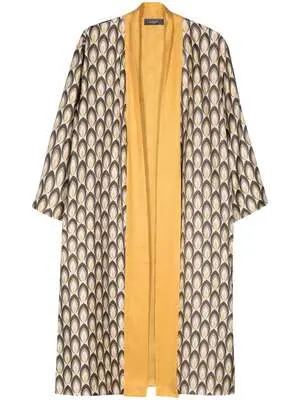 Lorena Antoniazzi Geometric-pattern Midi Silk Kaftan