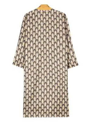 Lorena Antoniazzi Geometric-pattern Midi Silk Kaftan