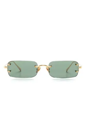 Linda Farrow Taylor Rectangle-frame Sunglasses - Gold