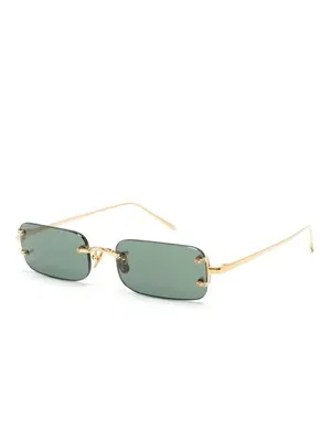 Linda Farrow Taylor Rectangle-frame Sunglasses - Gold