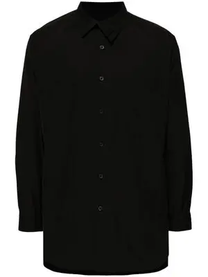 Yohji Yamamoto Asymmetric-collar Cotton Shirt