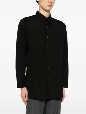 Yohji Yamamoto Asymmetric-collar Cotton Shirt