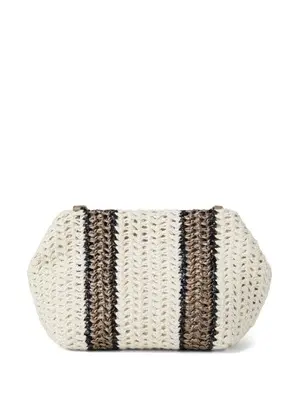 Brunello Cucinelli Striped Open-knit Shoulder Bag