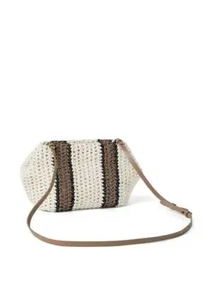 Brunello Cucinelli Striped Open-knit Shoulder Bag
