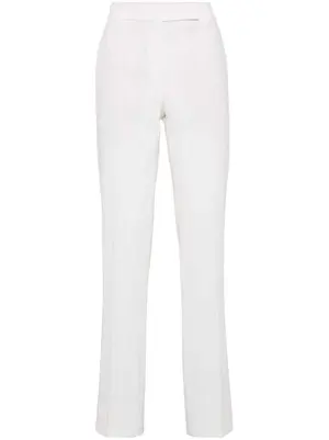Brunello Cucinelli Cotton Tailored Straight Trousers With Monili Chain Detail