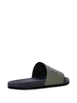 EA7 Logo-embossed Slides - Green