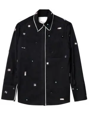 3.1 Phillip Lim Gemstoned Satin Pajama Shirt