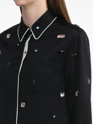 3.1 Phillip Lim Gemstoned Satin Pajama Shirt