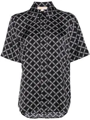 Michael Kors Logo-print Satin Shirt