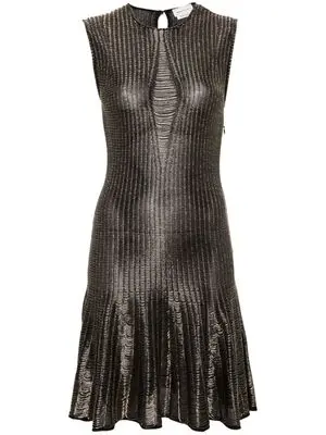Alexander McQueen Metallic-threading Flared Dress