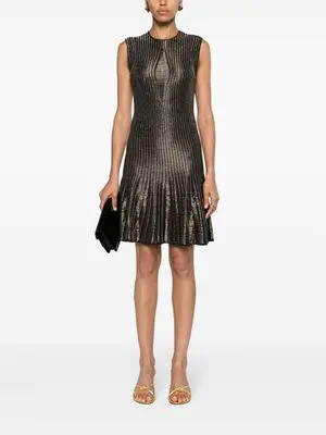 Alexander McQueen Metallic-threading Flared Dress