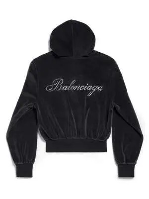 Balenciaga Handwritten Embellished Zip-front Hoodie