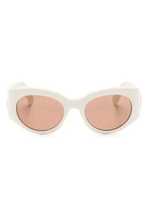 Gucci Double G Rectangle-frame Sunglasses - Neutrals