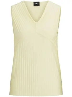 BOSS Plissé V-neck Top