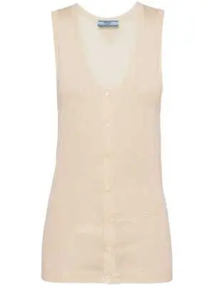 Prada Button Detailed Vests For Women