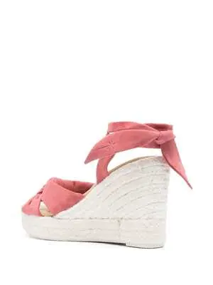 Manebí 100mm Suede Espadrille Wedge Sandals - Orange