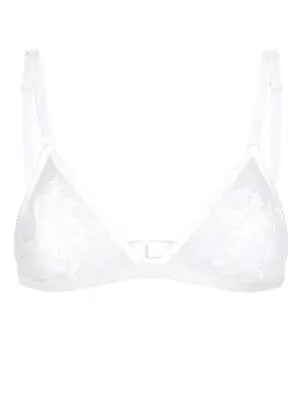 Dolce & Gabbana Floral-motif Triangle Bra - White