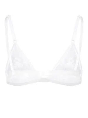 Dolce & Gabbana Floral-motif Triangle Bra - White