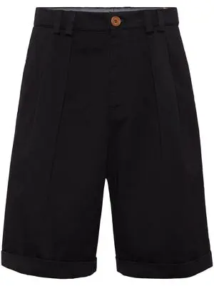 Brunello Cucinelli Straight-leg Cotton Bermuda Shorts - Black