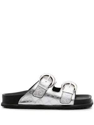 MARINE SERRE Ms Ground Laminated Slides - Silver