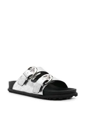 MARINE SERRE Ms Ground Laminated Slides - Silver