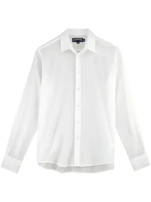 Vilebrequin Caracal Turtle-embroidered Voile Shirt - White