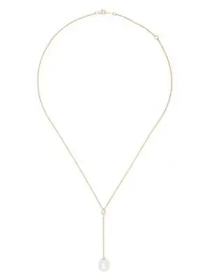 Mizuki 14kt Yellow Pearl And Diamond Y Necklace - Gold
