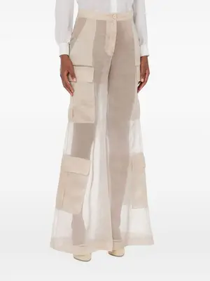 Moschino Silk Organza Wide-leg Trousers