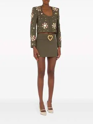 Moschino Floral-appliqué Cropped Jacket