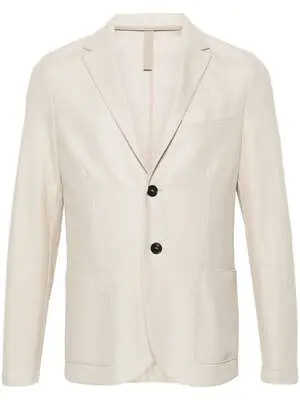 Harris Wharf London Single-breasted Linen Blend Blazer - Neutrals