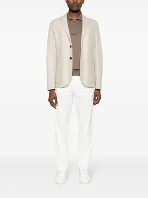 Harris Wharf London Single-breasted Linen Blend Blazer - Neutrals