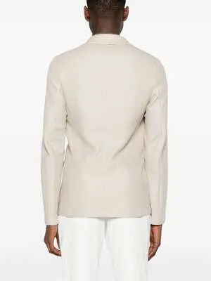 Harris Wharf London Single-breasted Linen Blend Blazer - Neutrals