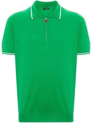 Kiton Striped-edge Cotton Polo Shirt - Green