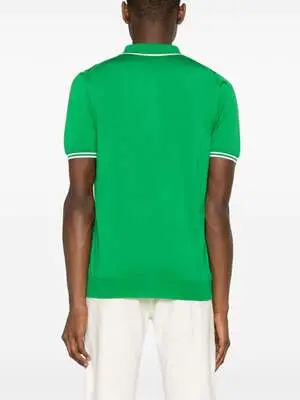 Kiton Striped-edge Cotton Polo Shirt - Green