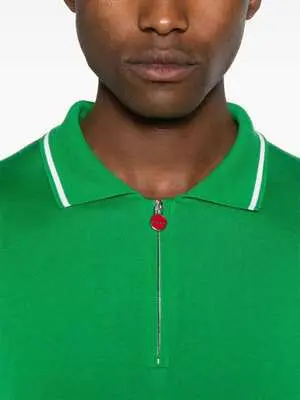 Kiton Striped-edge Cotton Polo Shirt - Green