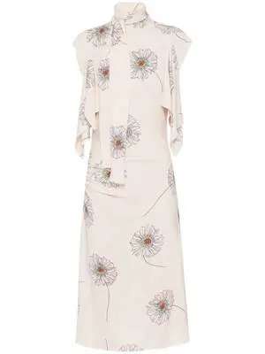Prada Cameo Printed Midi Dress