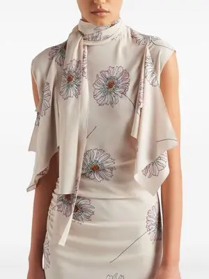 Prada Cameo Printed Midi Dress