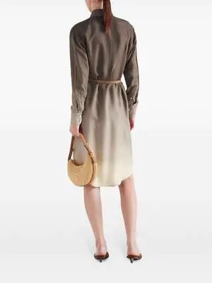 Prada Gradient Silk Shirt Dress