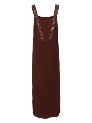 ALYSI Interwoven-straps Plissé Midi Dress