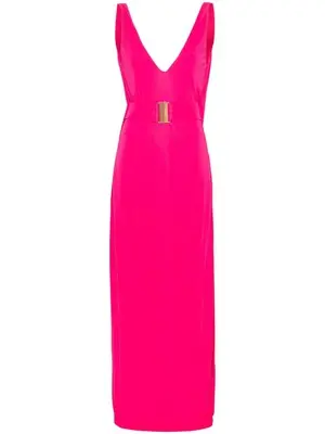Pinko Cabreo V-neck Maxi Dress