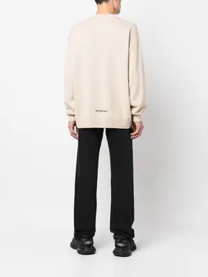 Balenciaga Logo-embroidered Cashmere Jumper