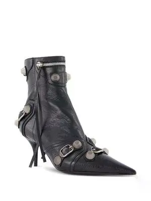 Balenciaga Cagole Buckle-detail Ankle Boots - Black