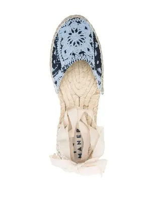 Manebí Crochet-knit Espadrilles - Blue