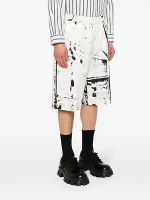 Alexander McQueen Abstract-print Twill Shorts