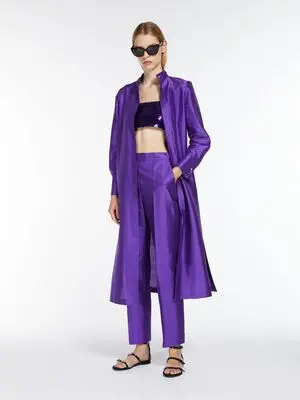 Max Mara Straight-fit Silk Shantung Trousers