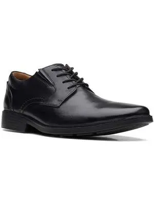 Clarks Mens Leather Laceup Oxfords - Black